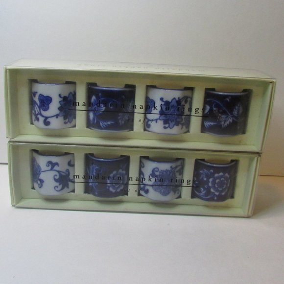 Pier 1 | Dining | Vintage Porcelain Napkin Rings Blue And White Pier ...